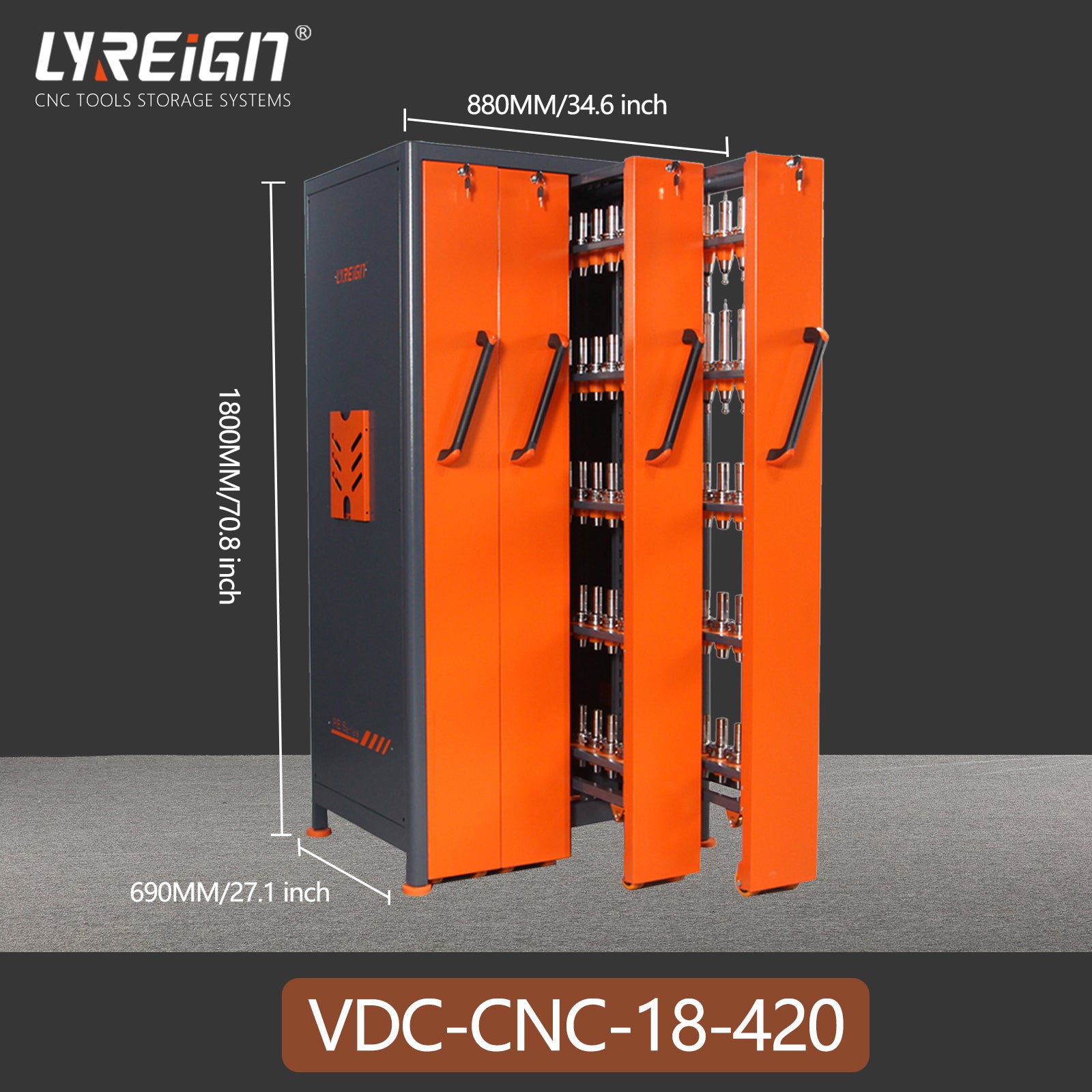 Vertical tool holder cabinet – LYREIGN CNC Tool Cart